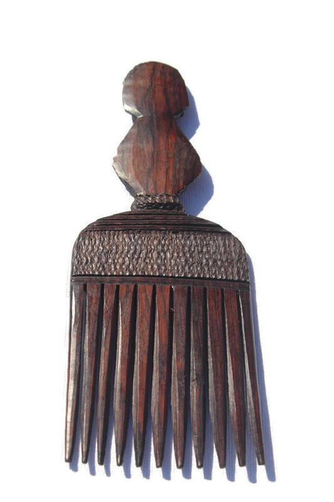 Ebony Wood Carved Afro Comb. Hand Carved Wooden Decorative Hair ...