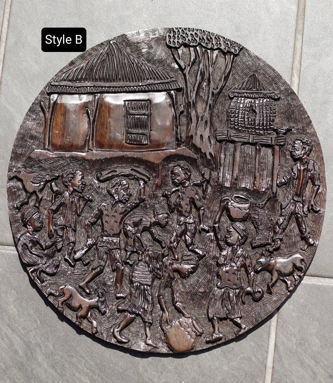 15 African Village Life Ebony Wood Wall Decor Panel. - Etsy