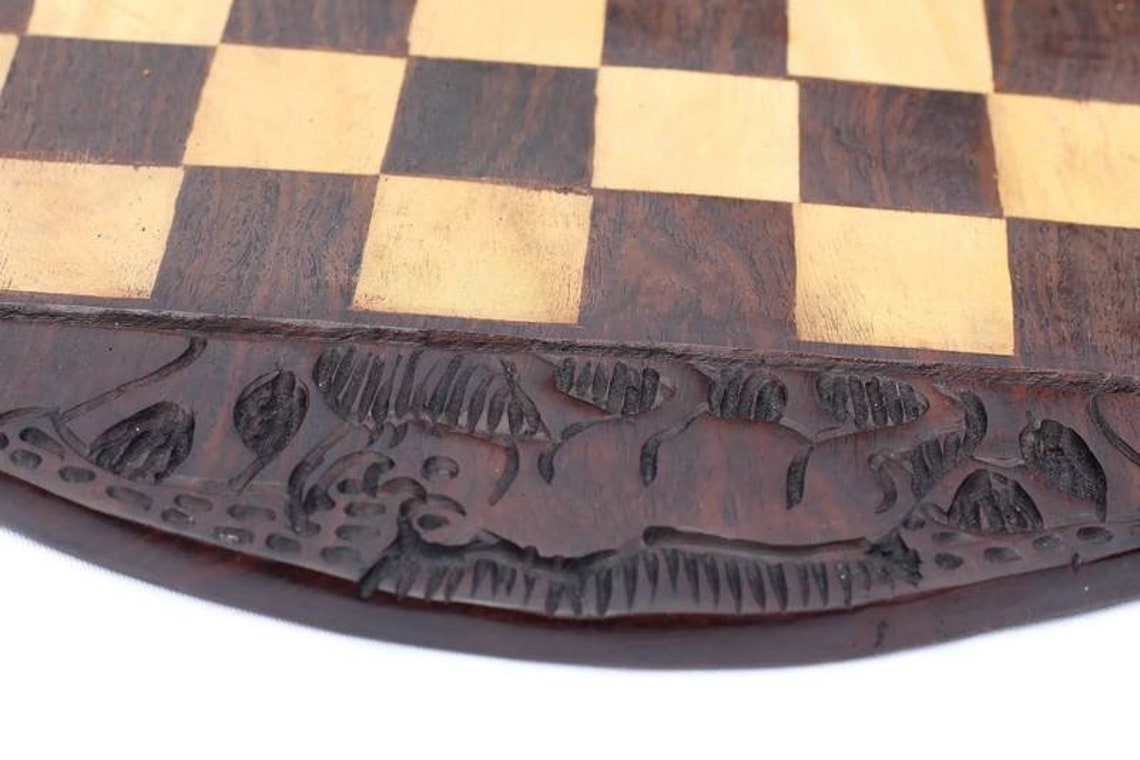 Ebony, Olive and Zebra Wood Handcarved Zulu Warriors Chess Set. Fine ...
