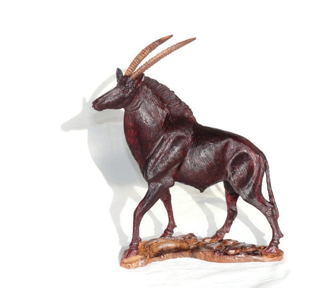 Large Fine Art Sable Ironwood Handcarved Figurine. Zimbabwean Giant ...