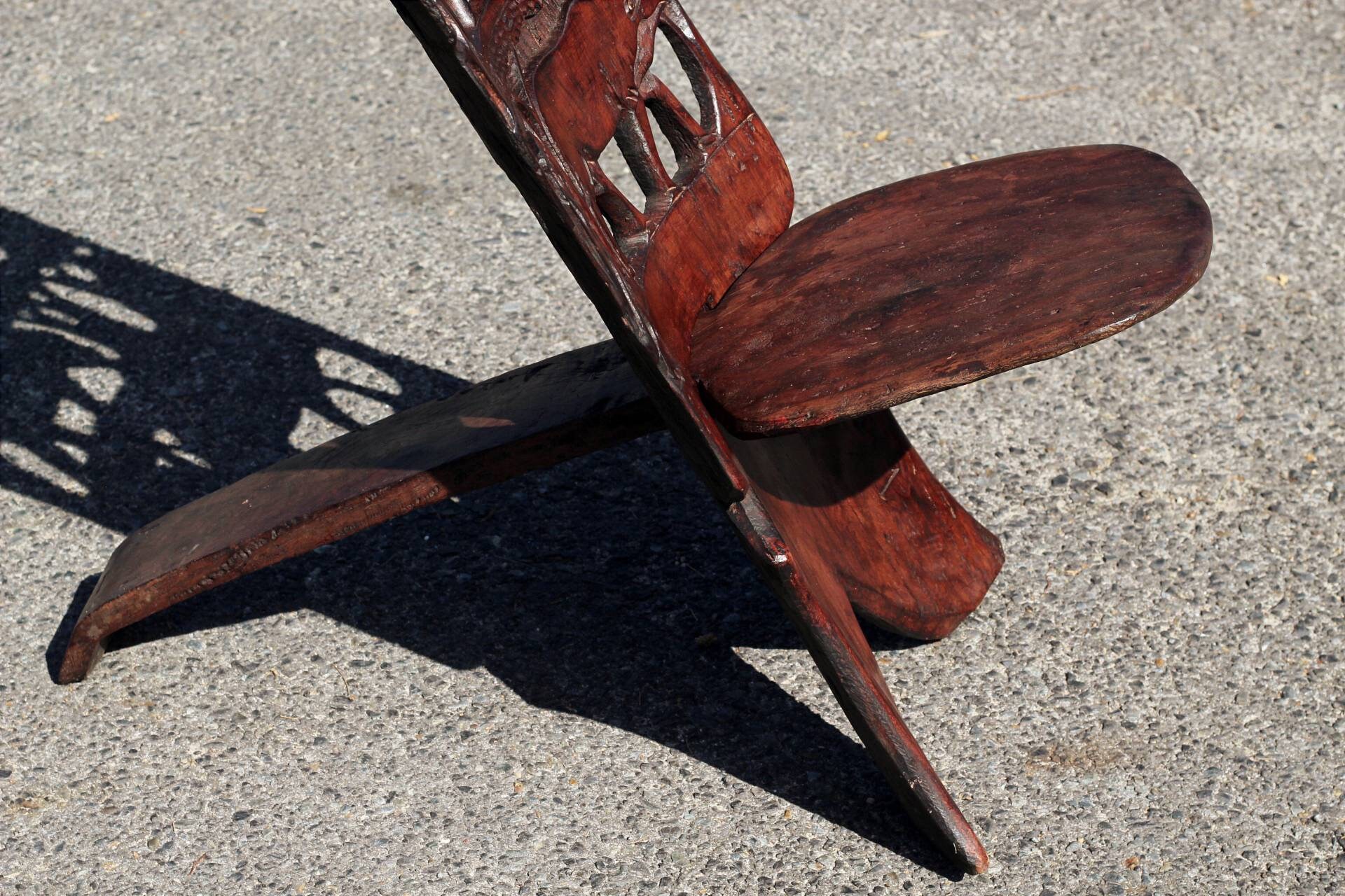Large African Big Five Vintage Collapsible Chair. Malawian Rosewood ...