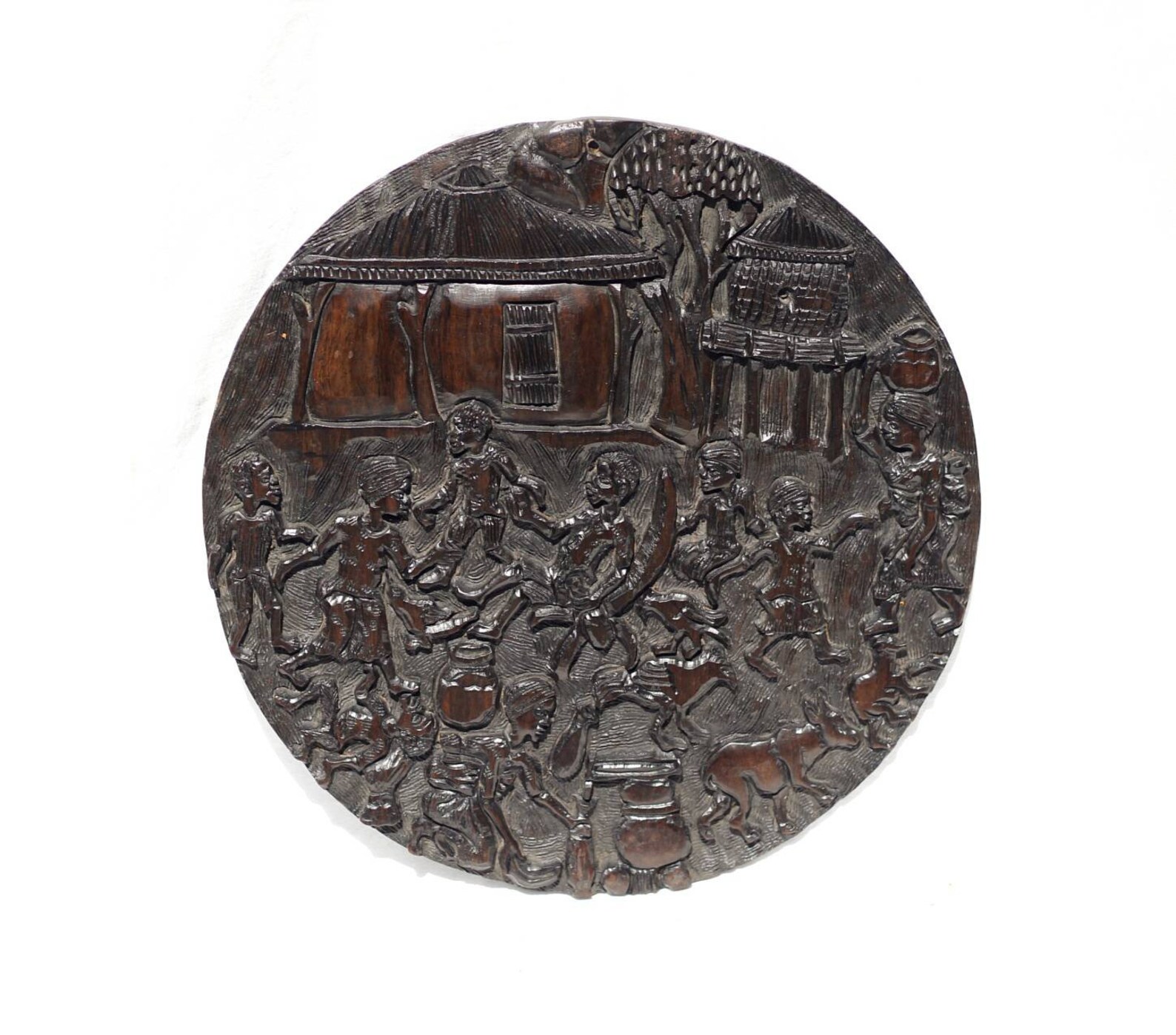 15 African Village Life Ebony Wood Wall Decor Panel. - Etsy