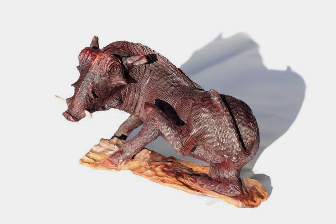 Fine Art Scratching Wild Boar/ Warthog Ironwood Handcarved Figurine ...