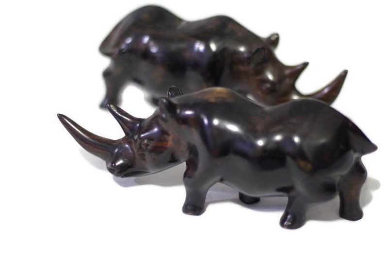 Smooth Ebony Wood Carved Rhino. Unique African Housewarming - Etsy