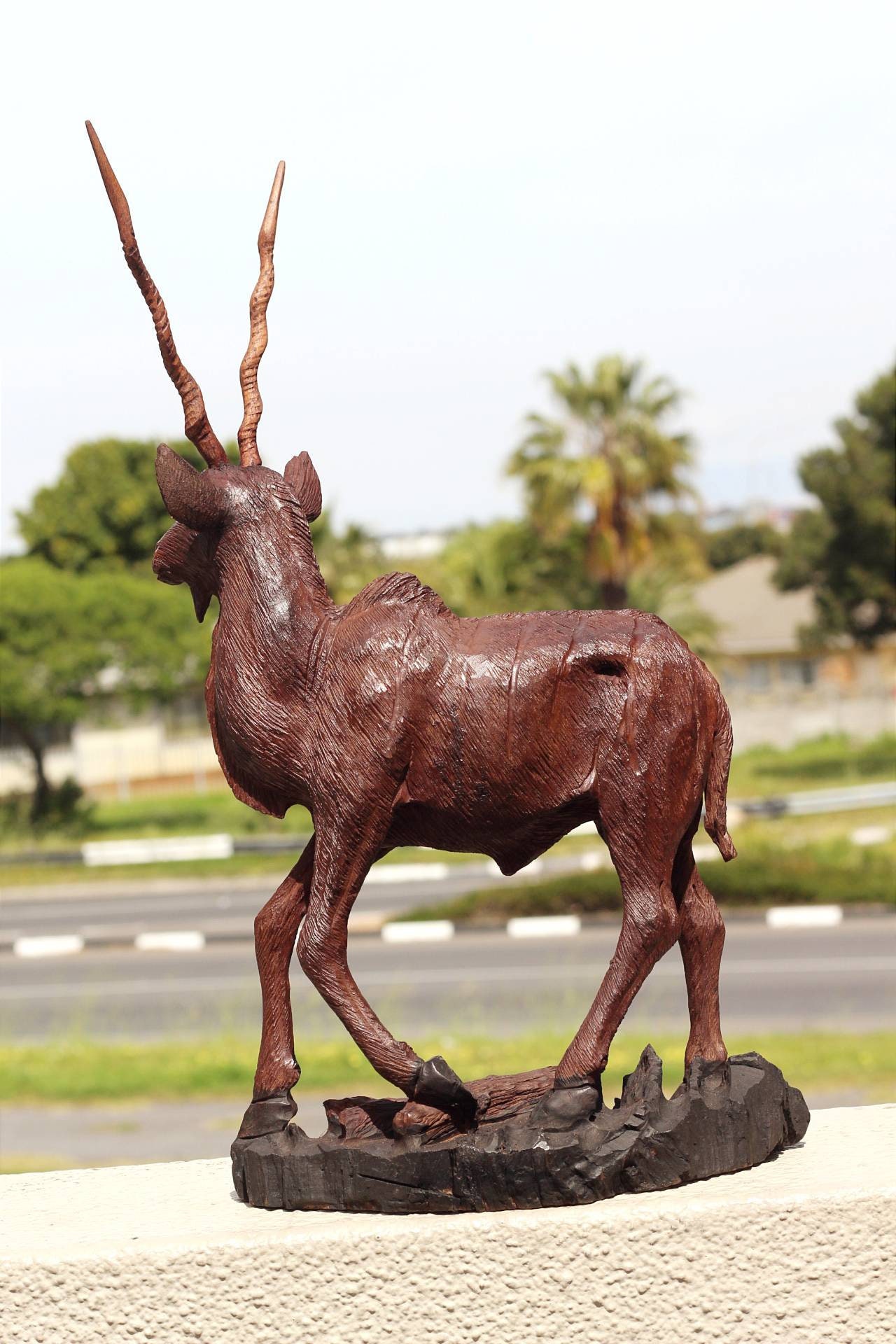 Large Fine Art Eland /kudu Ironwood Handcarved Figurine. Zimbabwean ...