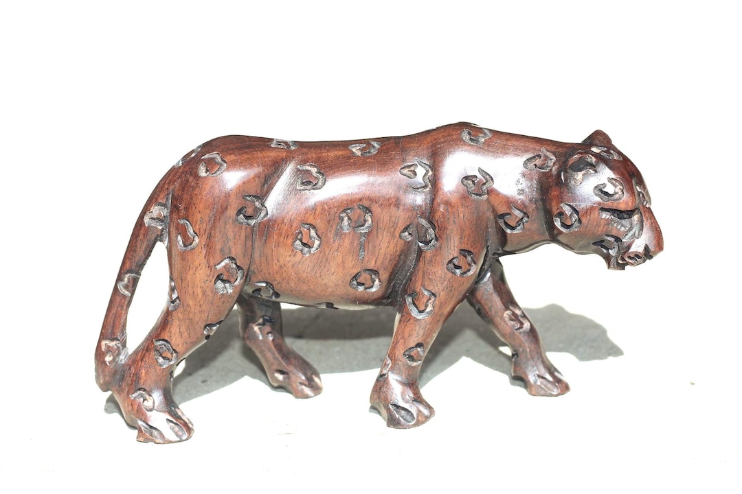 Smooth Hand Carved Iron Wood Leopard Sculpture. Malawian Handcarved ...