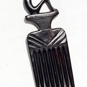 Genuine Ebony Wood Lonely Man Tanzanian Handcarved Afro Comb. Unique ...