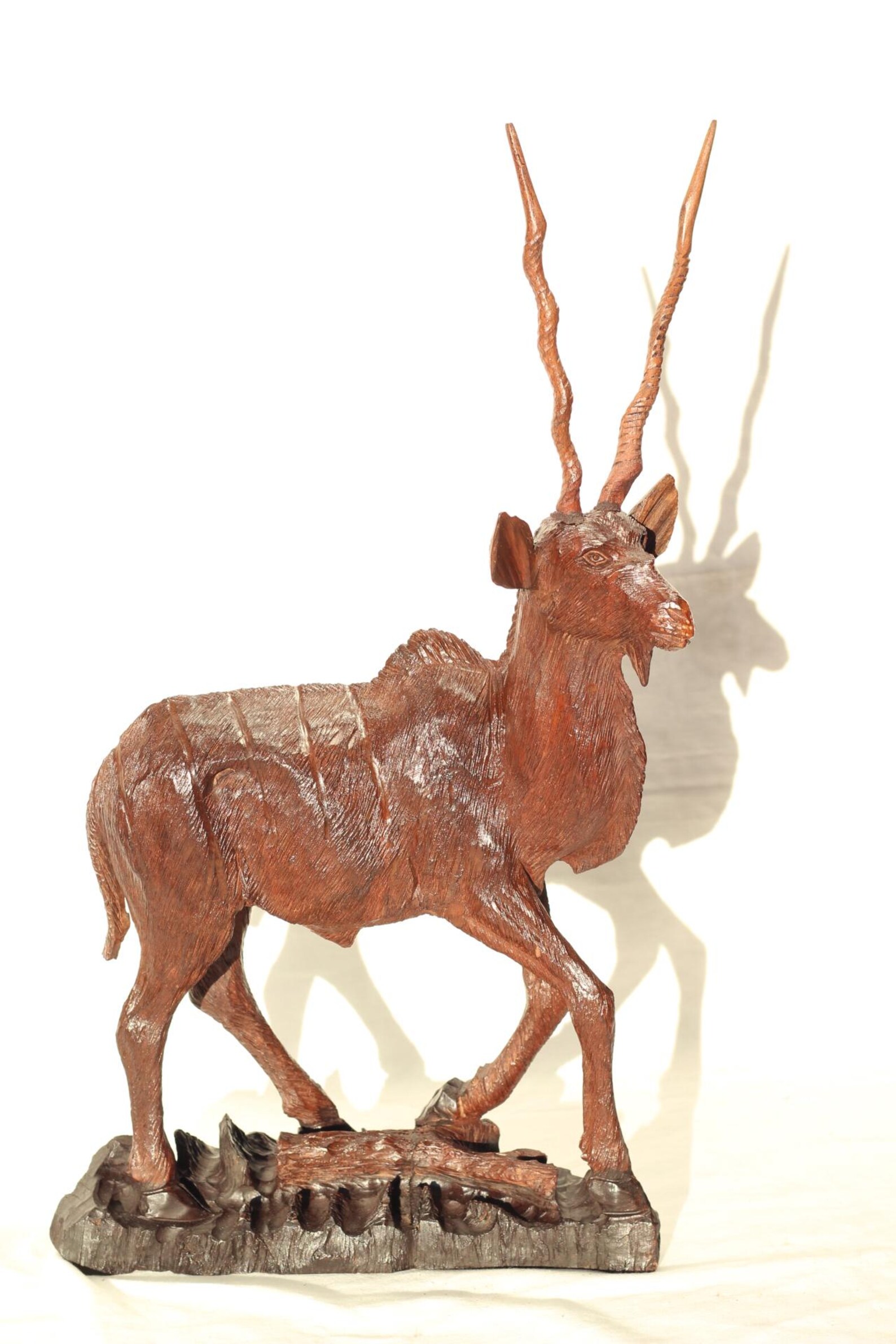 Large Fine Art Eland /kudu Ironwood Handcarved Figurine. Zimbabwean ...