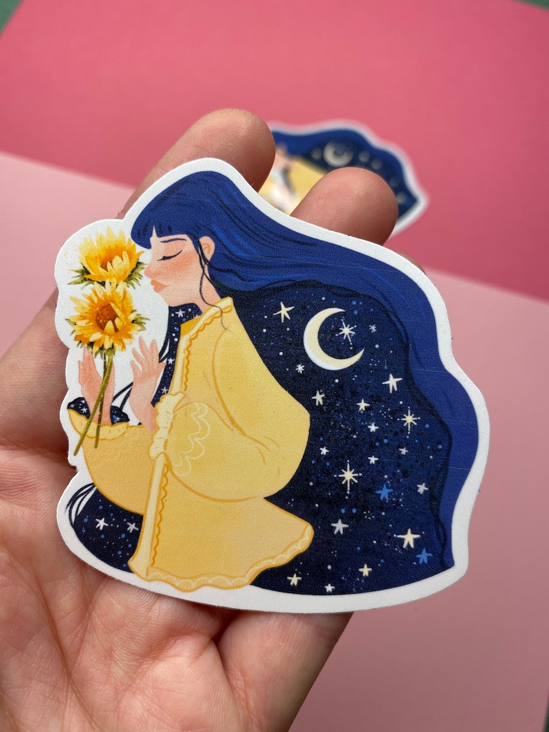 Moon Girl Glossy Sticker Bullet Journal Stickers Planner - Etsy