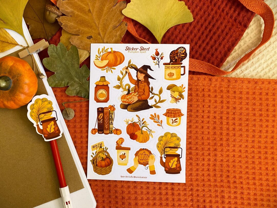 Sticker Sheet Pumpkin Spell Journaling Stickers Planner Sticker Autumn ...