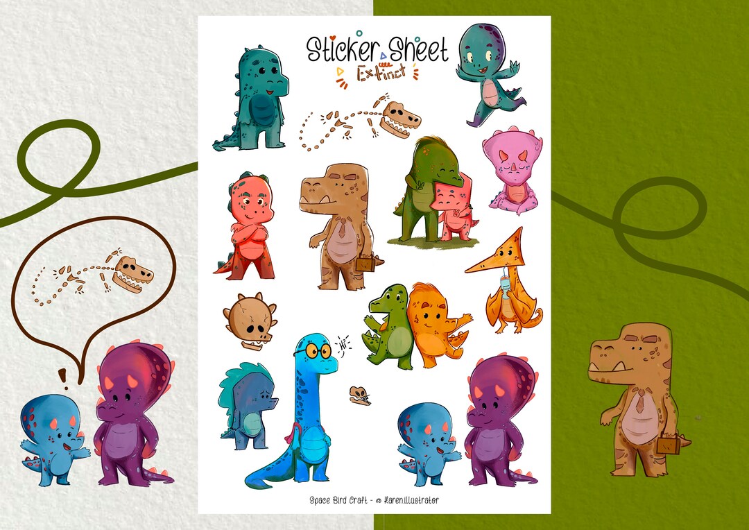 Sticker Sheet - Extinct - Journal Stickers - Planner Stickers ...