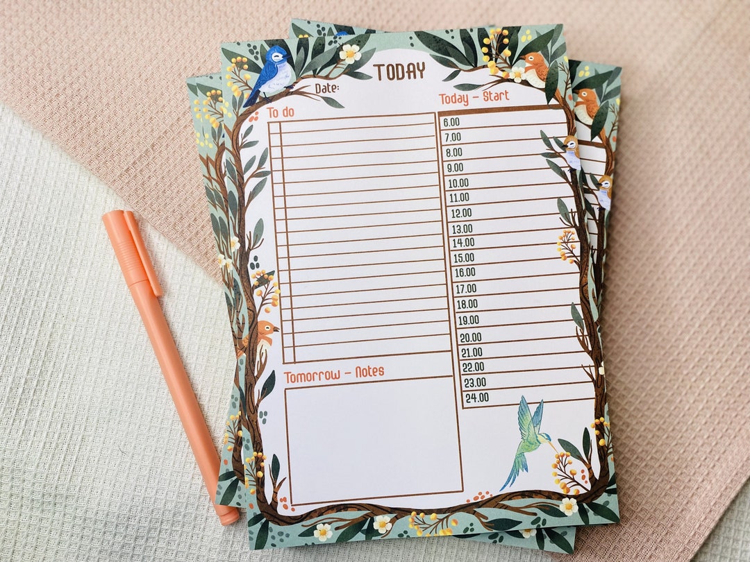 Bird Heaven Daily Planner Notebook Planner Daily Planner - Etsy