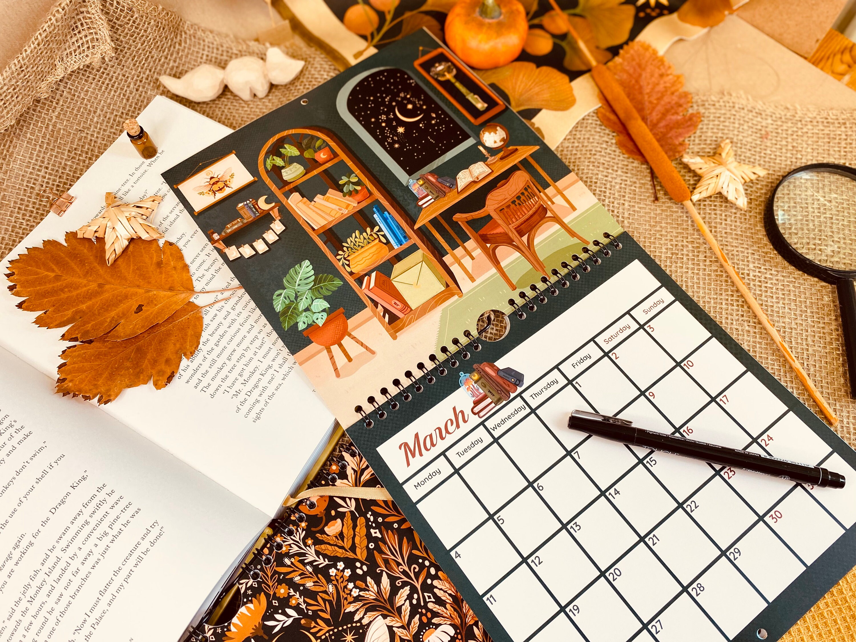 2024 Wall Calendar Floral Calendar Square Planner Calendar Floral Wall ...