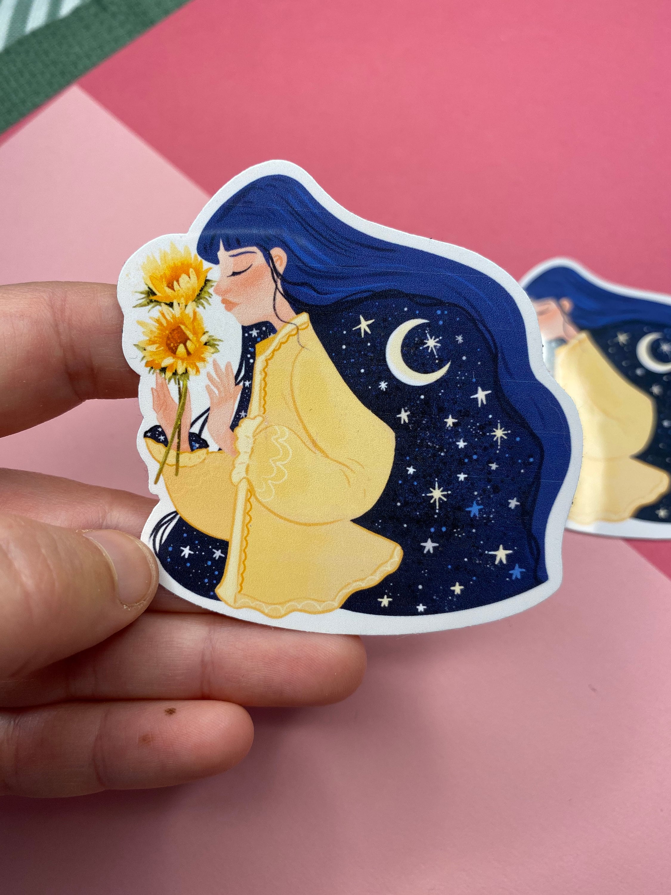 Moon Girl Glossy Sticker Bullet Journal Stickers Planner - Etsy