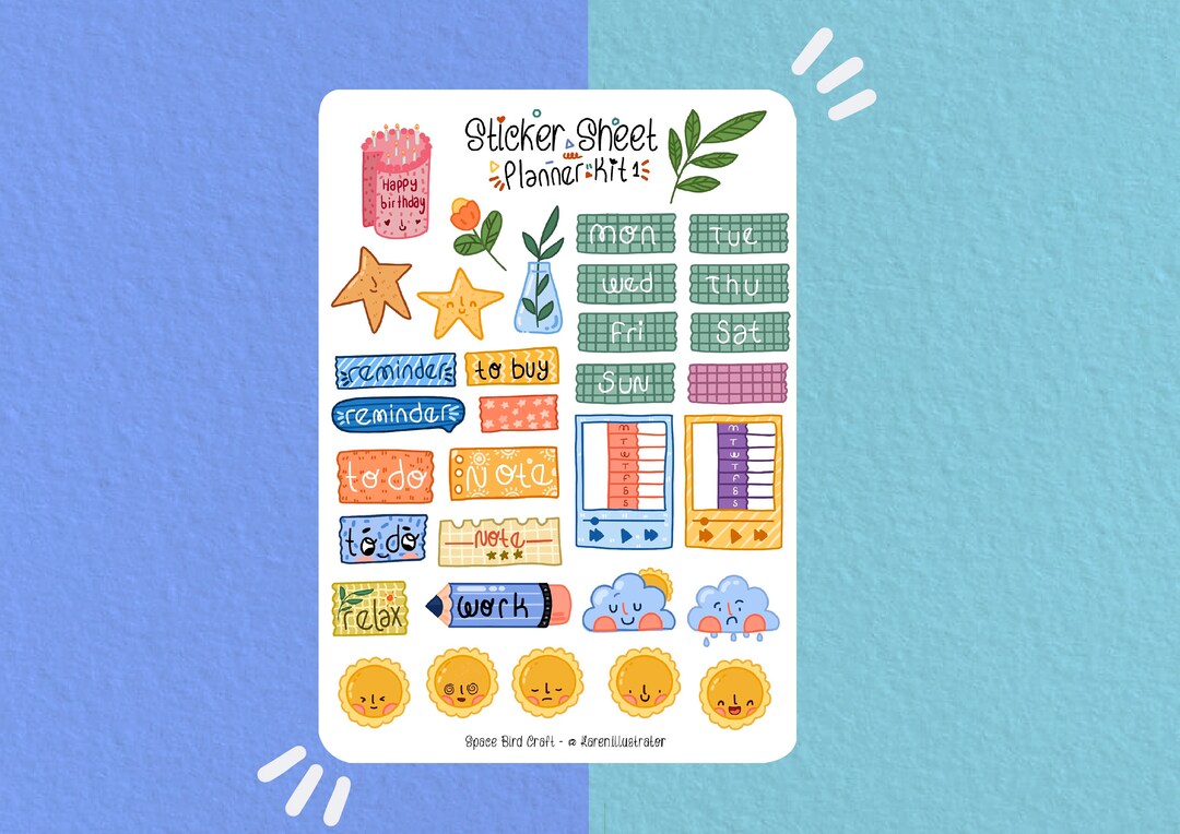Sticker Sheet - Weekly Planner - Journaling Stickers - Daily Planner ...