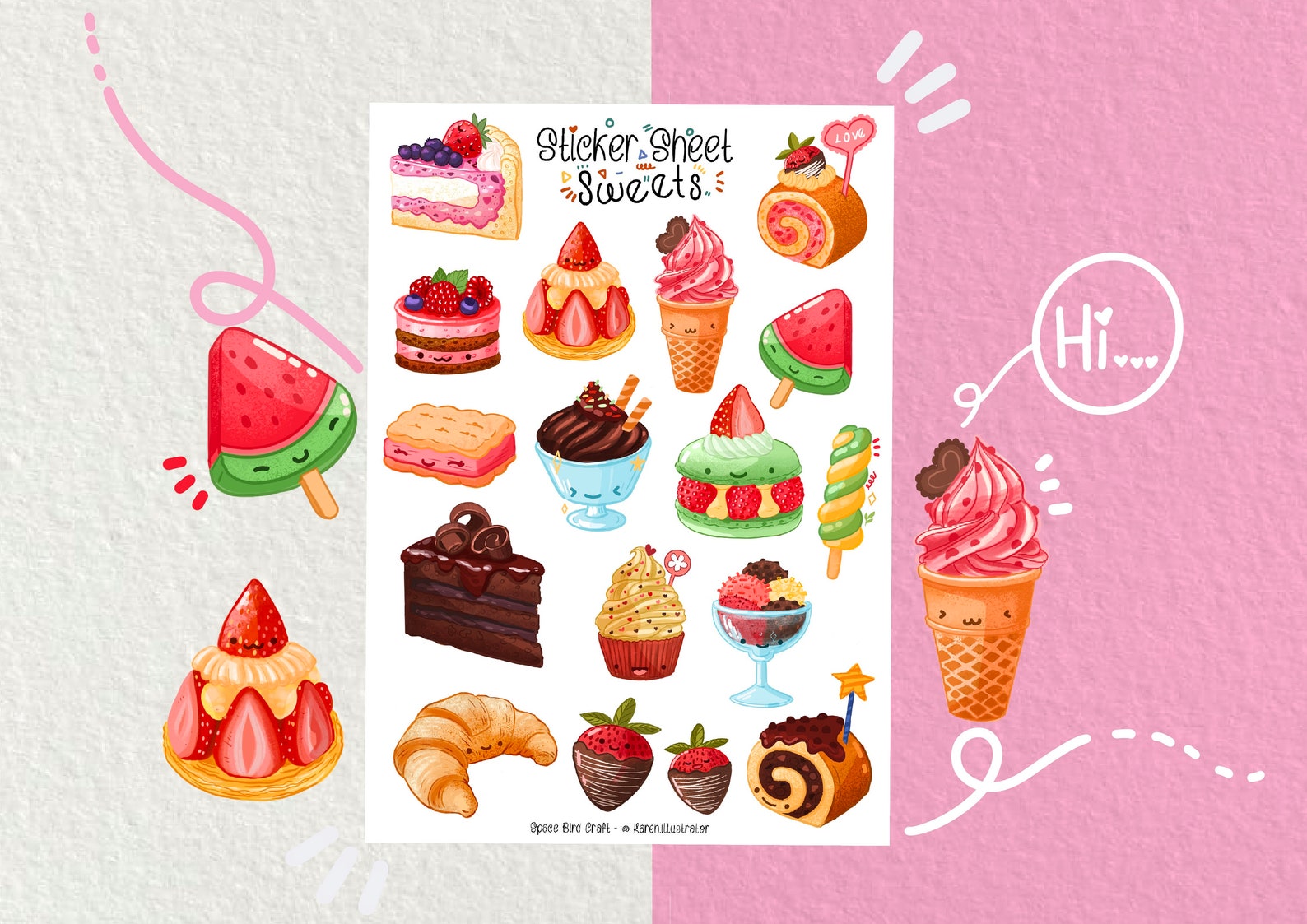 Sticker Sheet - Sweets Dessert Sticker- Journaling Stickers - Planner ...