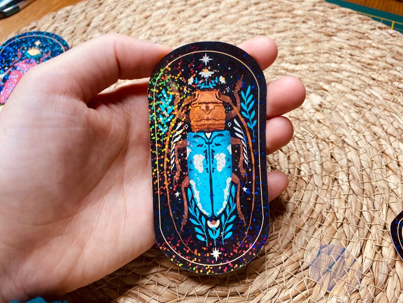 Beetle Bug Holographic Vinyl Stickers Bullet Journal | Etsy