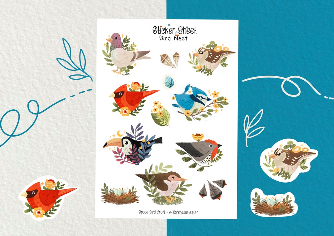 Sticker Sheet Bird Nest Journaling Stickers Planner - Etsy