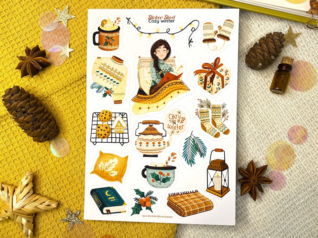 Sticker Sheet Cozy Winter Journal Stickers for Planner Sticker Cozy ...