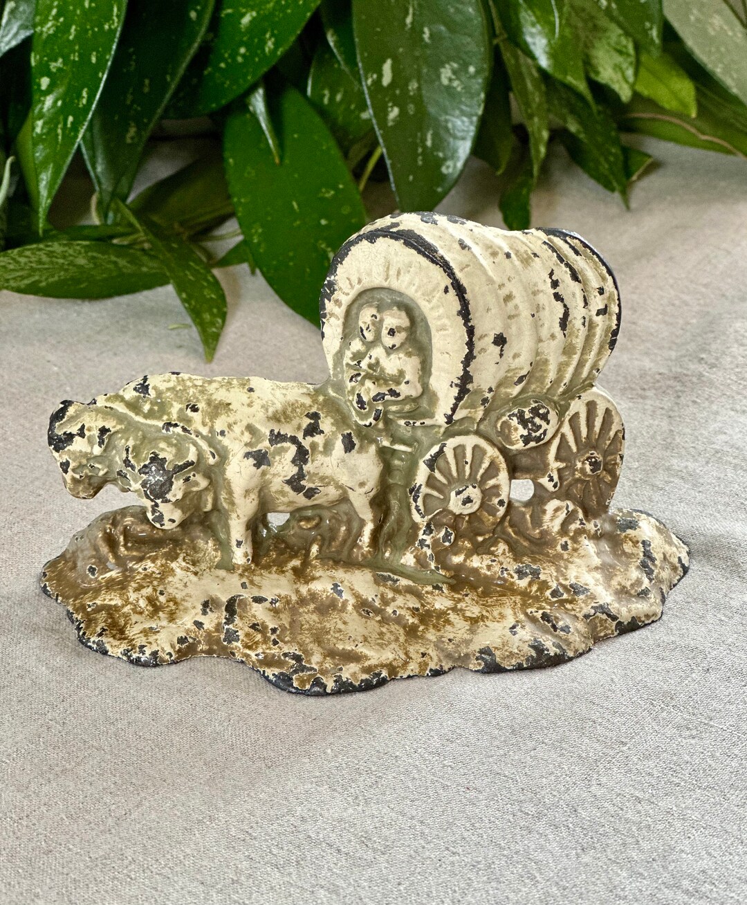 Vintage Cast Iron Conestoga Covered Wagon Bookend Door Stop Book End ...