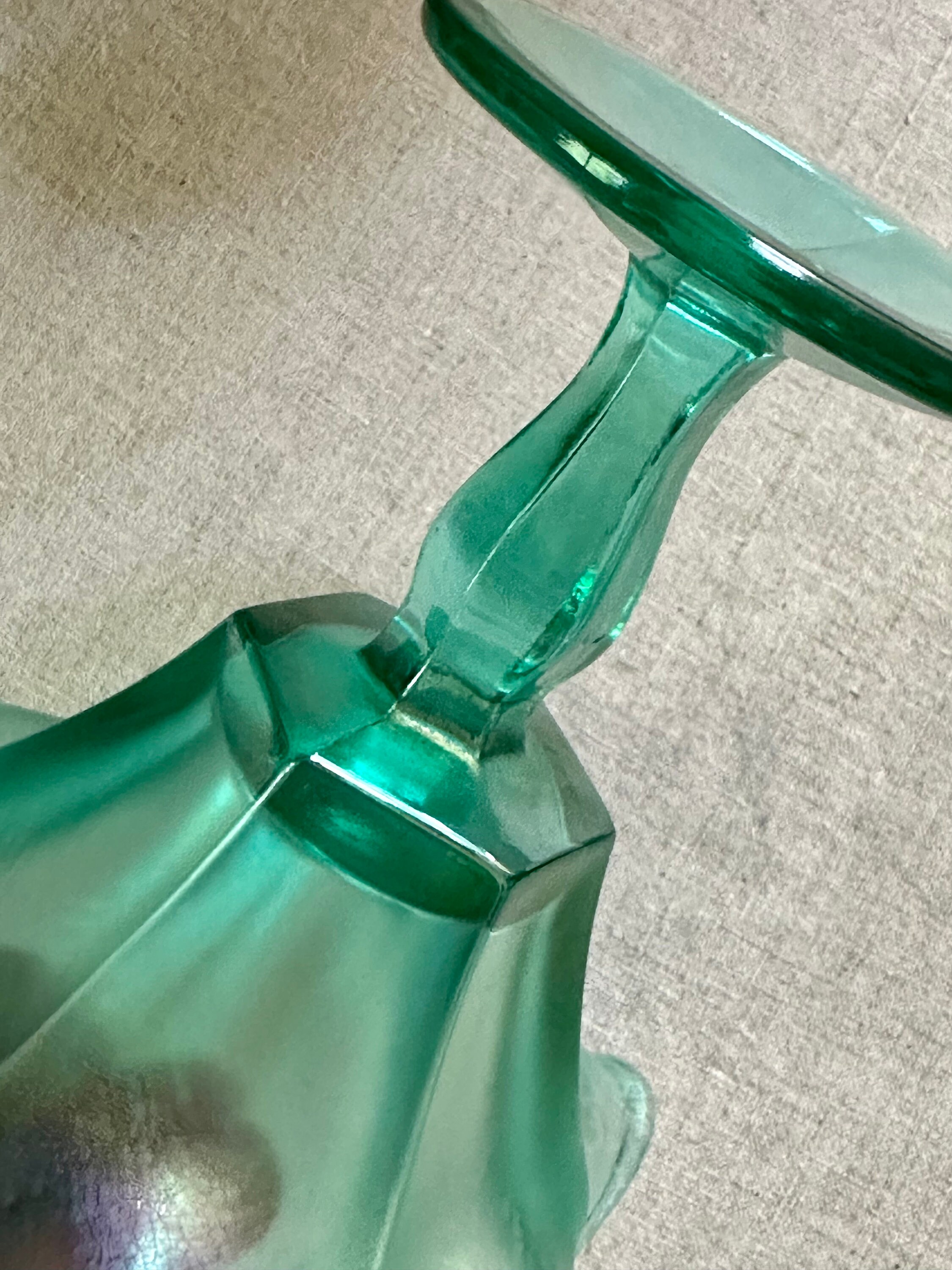 Fenton Art Glass Stiegel Green Stretch Ruffle Compote Vase - Etsy