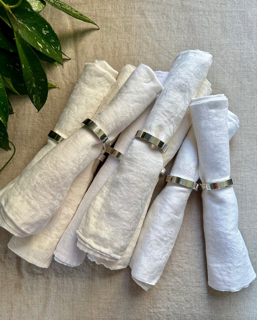 Set of 8 Vintage Silver Plate Heavy Napkin Rings, Modern, Contemporary ...