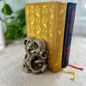 Vintage Studio Pottery Bookends, Signed, Abstract Circles, Browns ...