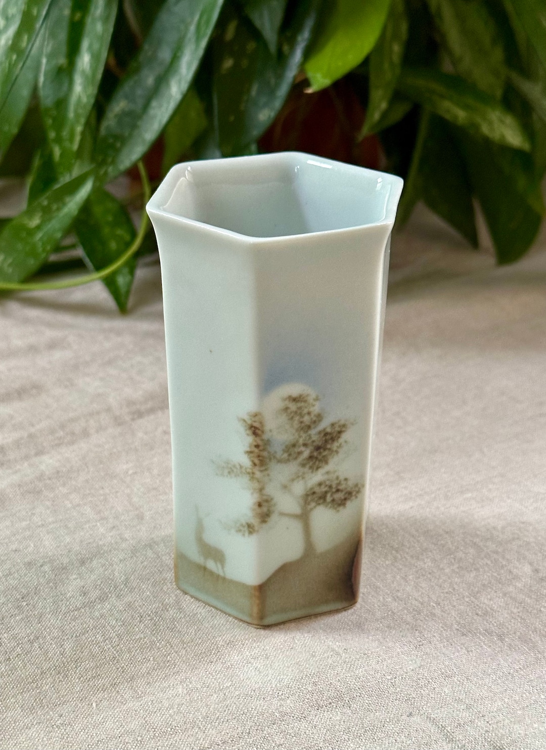 Vintage Highbank Porcelain Bud Vase: Scottish Stag & Tree - Etsy