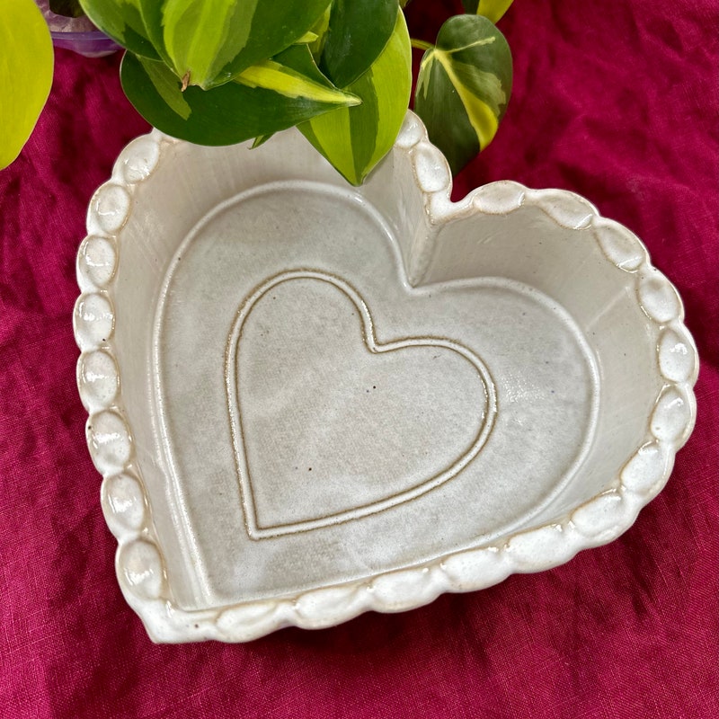 Heart Shaped Ceramic Dish - Etsy