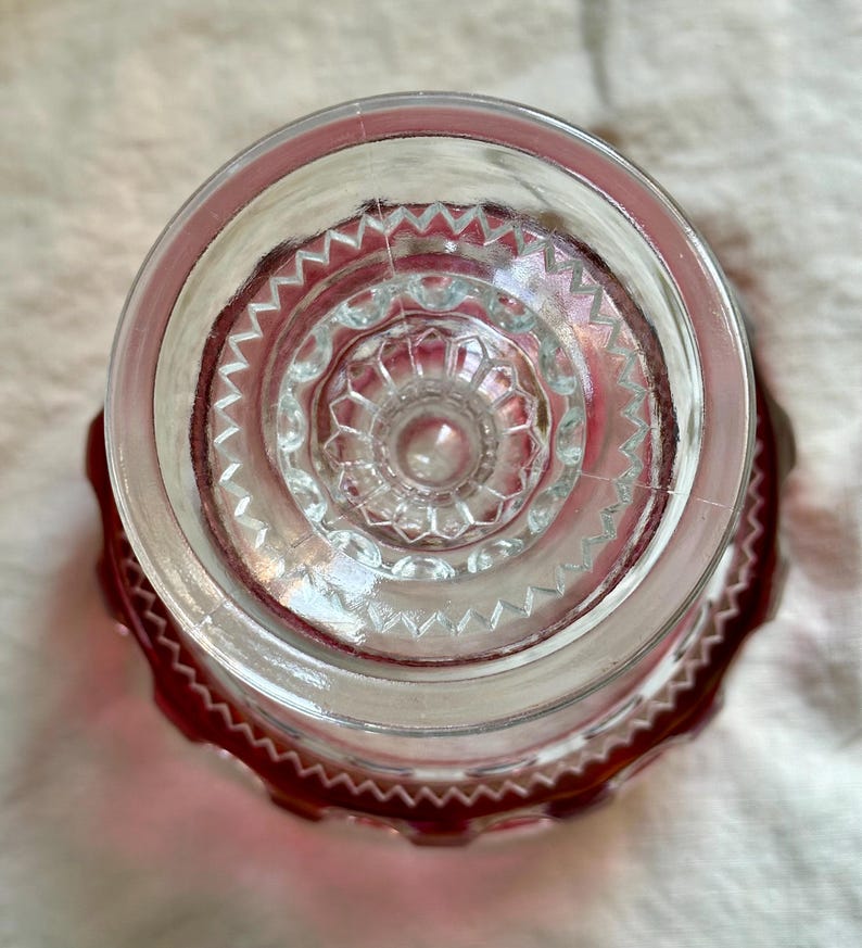 Vintage Tiffin Glass Franciscan King's Crown-ruby Flashed Compote Dish ...