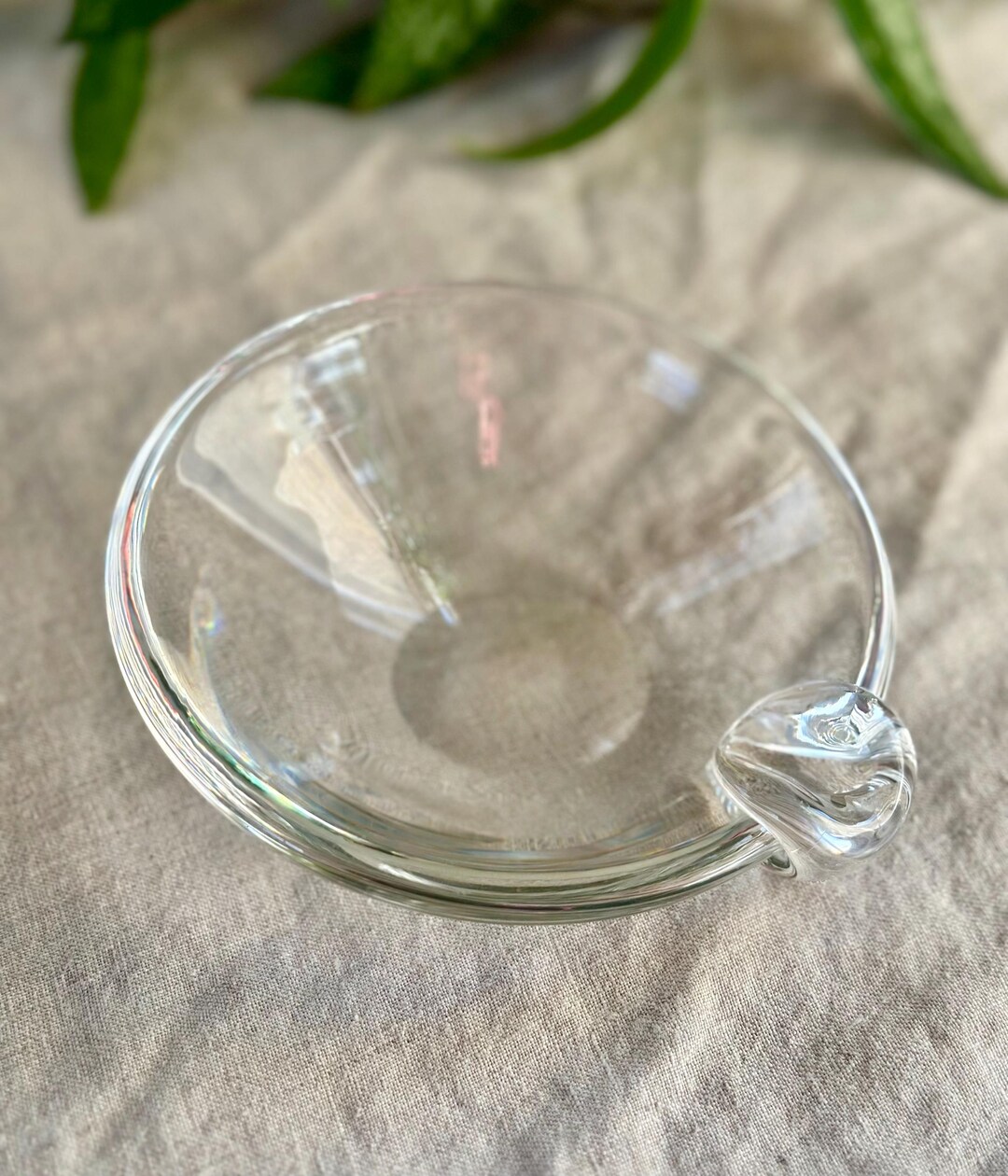 Vintage Steuben Clear Glass Sloping Ash Tray/dish, Signed, Mid Century ...
