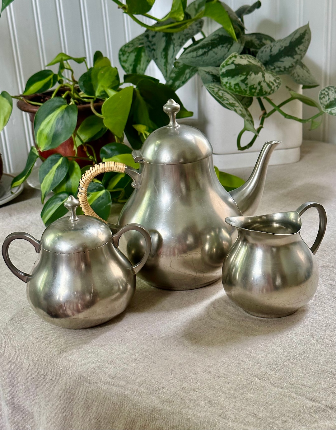 Vintage Royal Holland Pewter KMD Daalderop Pear Shaped Teapot, Sugar ...