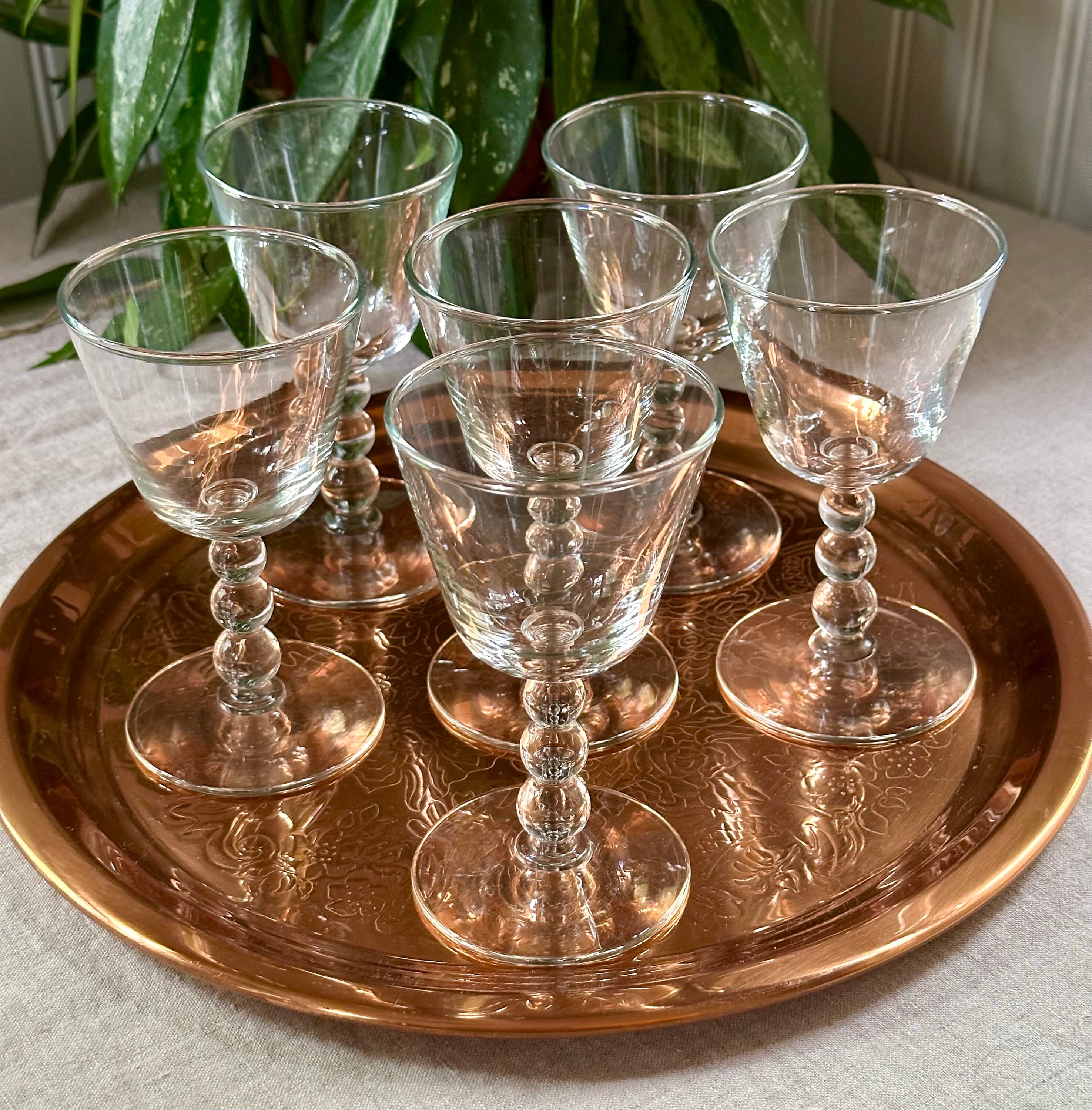 Set of 6 Libbey Glass knob Hill Ball Wine/port/cocktail Glasses ...