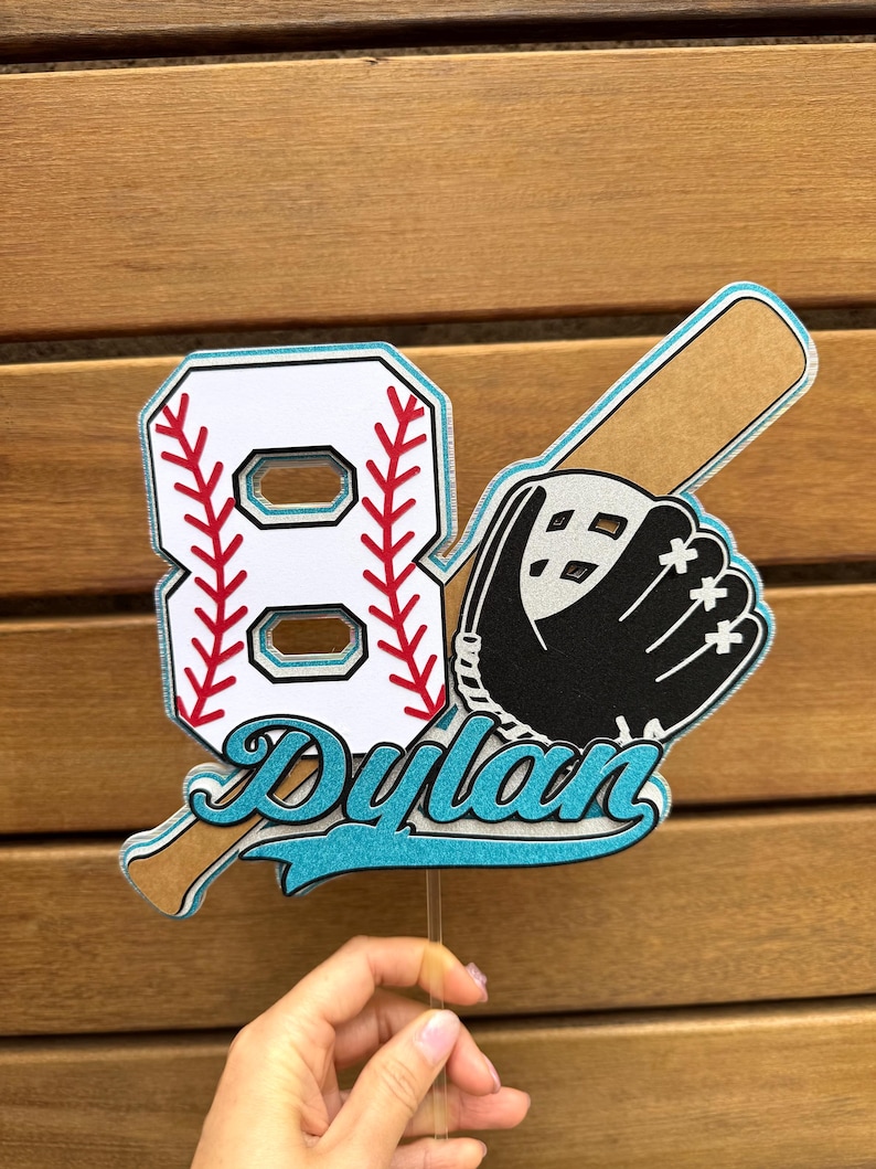 Baseball Birthday Cake Topper: Personalized Name & Age - Etsy