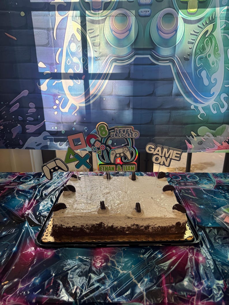 Gamer Cake Topper Set, Level up Birthday, Video Game Party - Etsy