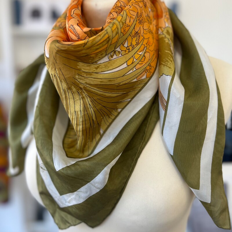 Olive Silk Scarf - Etsy
