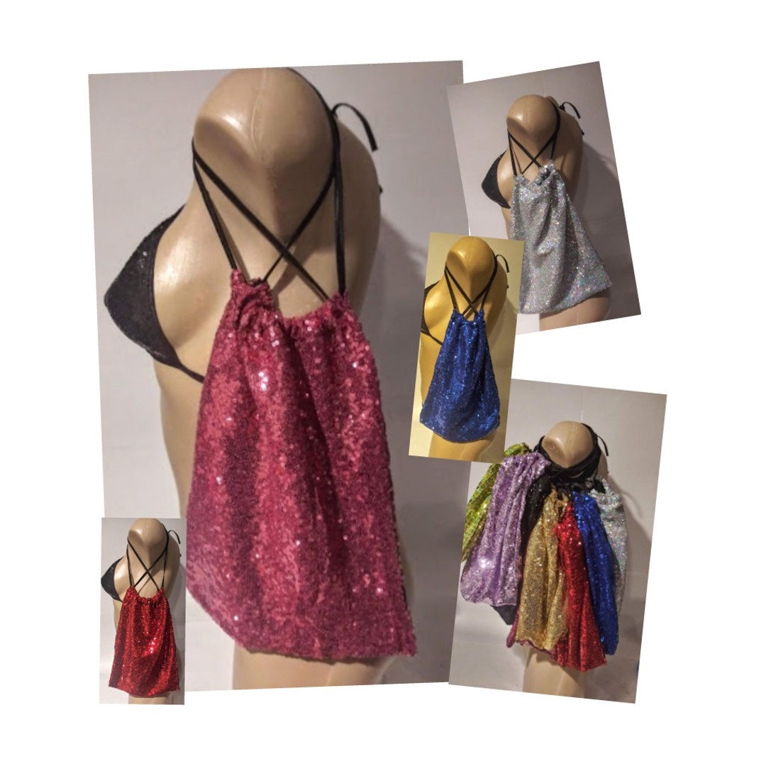 Sequin Drawstring Money Bag Beauty Bag 16 Color Choices - Etsy