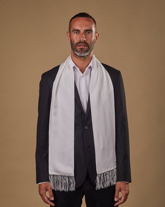 Men's Silk Aviator Scarf in White the Air White Aviator - Etsy Canada