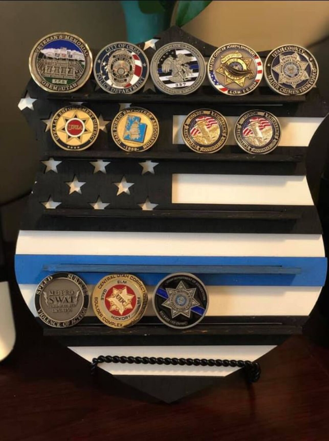 Police Shield Challenge Coin Shelf for 1.5" - Laser - PDF - Etsy