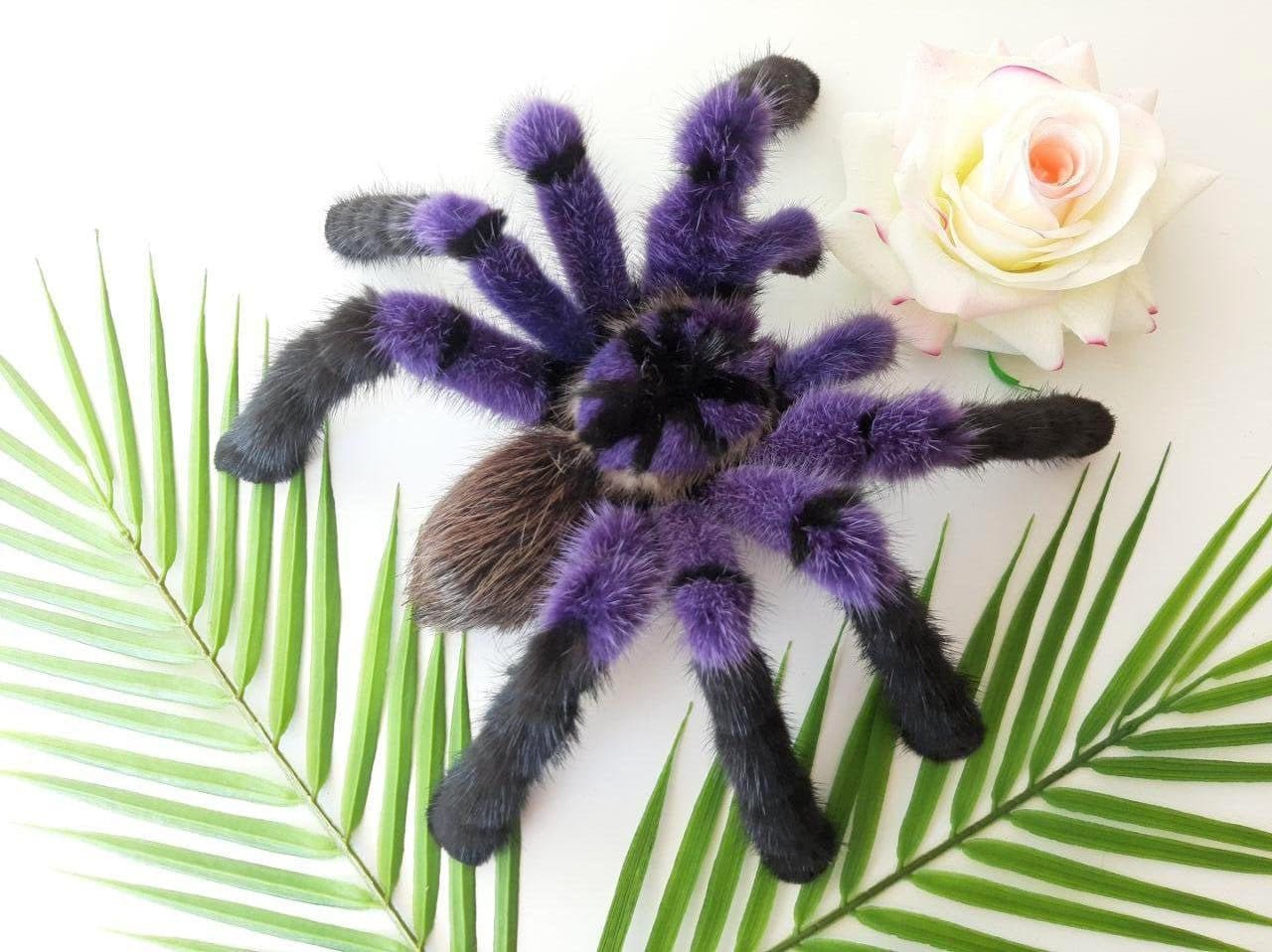 Realistic Artificial Spider Insect Film Prop Toy Purple Plush - Etsy