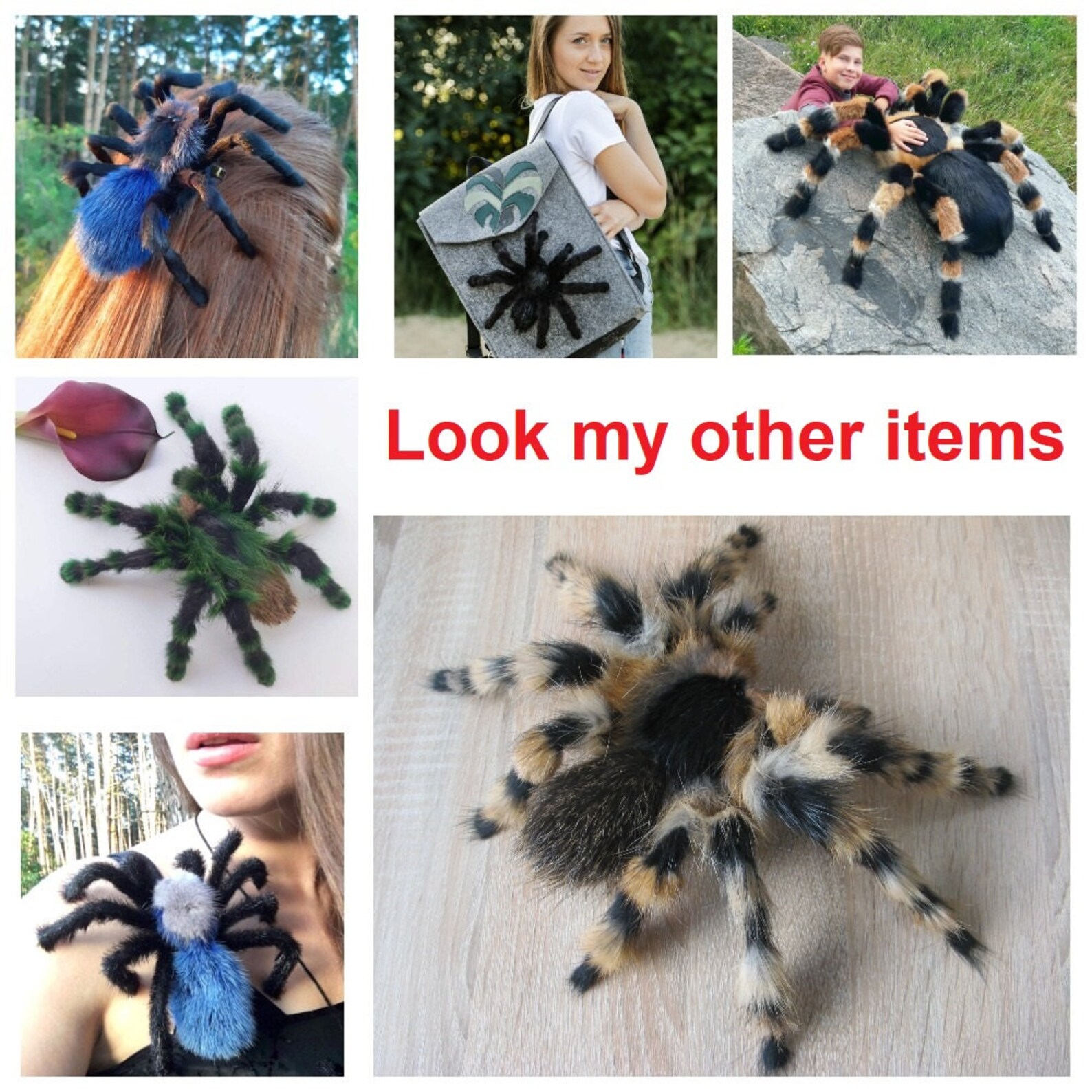 Pink-toed Tarantula Pinktoe Pink Toe Realistic Fake Spider Toy - Etsy