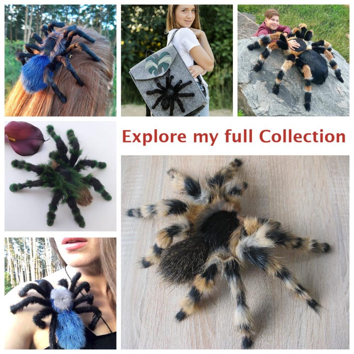 Lifelike Tarantula Spider, Poseable Shelf Decor, Wall Mount, Insect Art ...