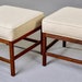 Mid-century Richardson Nemschoff Upholstered Stools With Walnut Frames ...