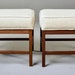 Mid-century Richardson Nemschoff Upholstered Stools With Walnut Frames ...