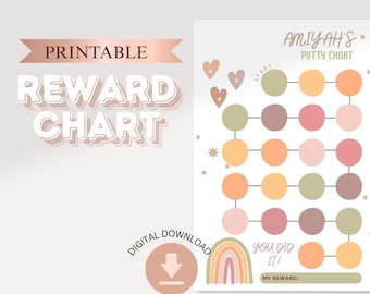 Sticker Reward Chart / Rainbow Boho Theme / Printable / Toddler / Kids ...