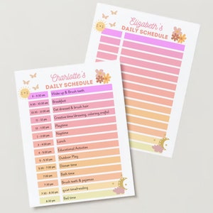 Editable Baby and Toddler Schedule, Daily Routine Chart, Kids Daily ...
