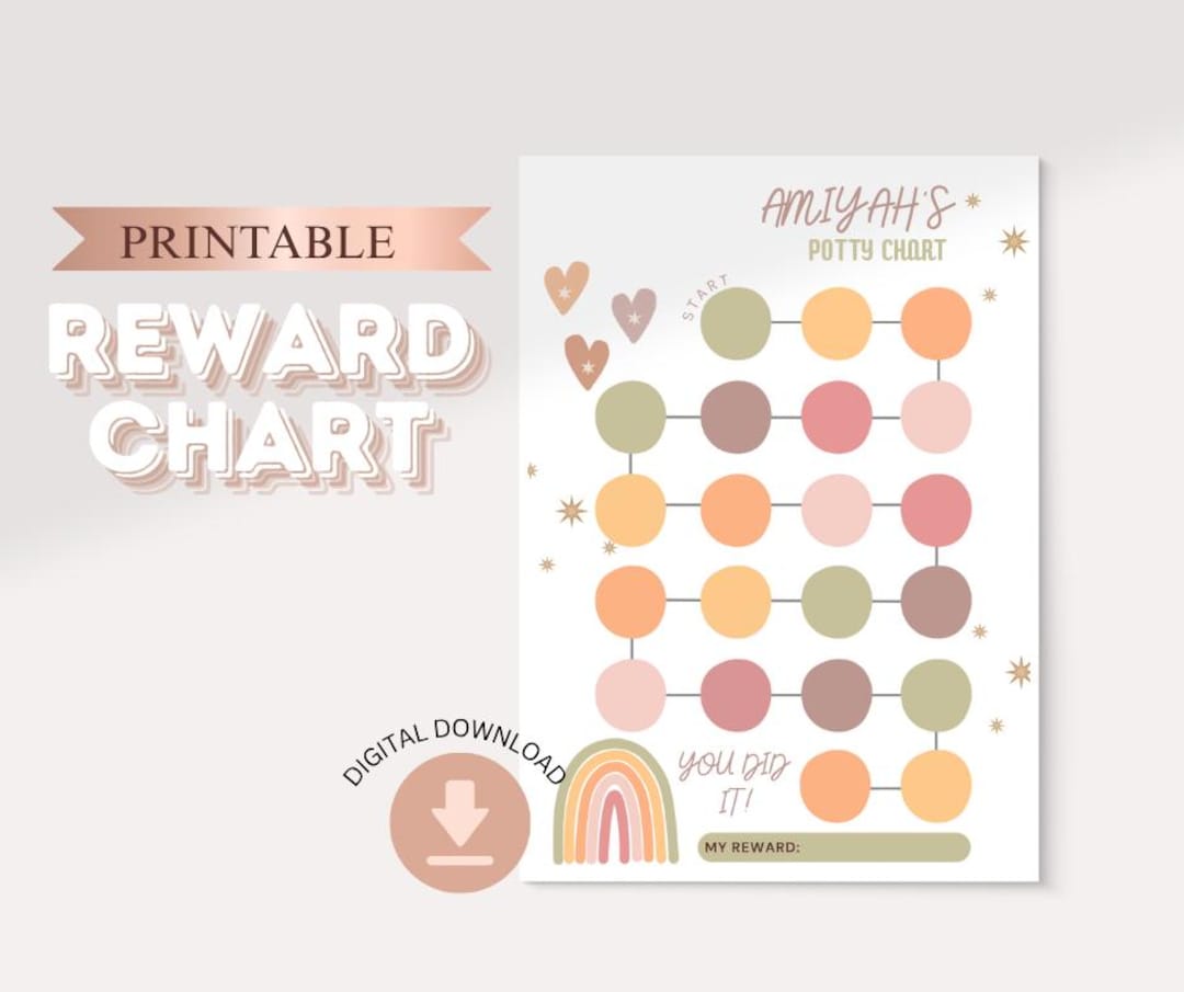 Boho Potty Training Chart Printable – Reward & Sticker Template - Etsy