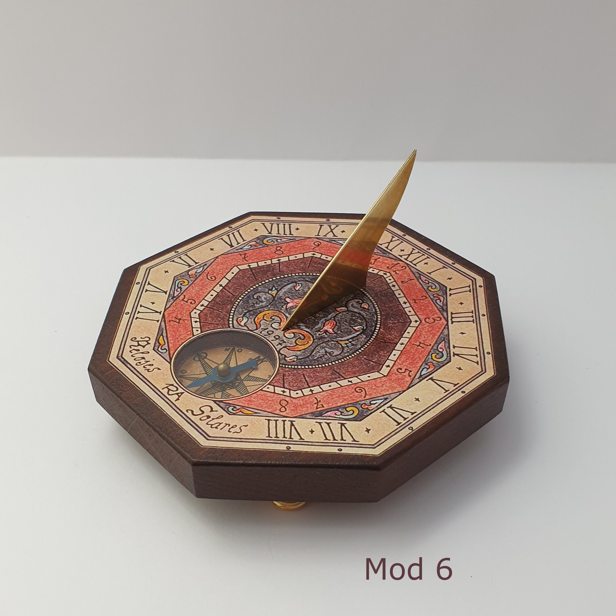 Horizontal Wooden Sundial. Customizable in Different Colors According ...