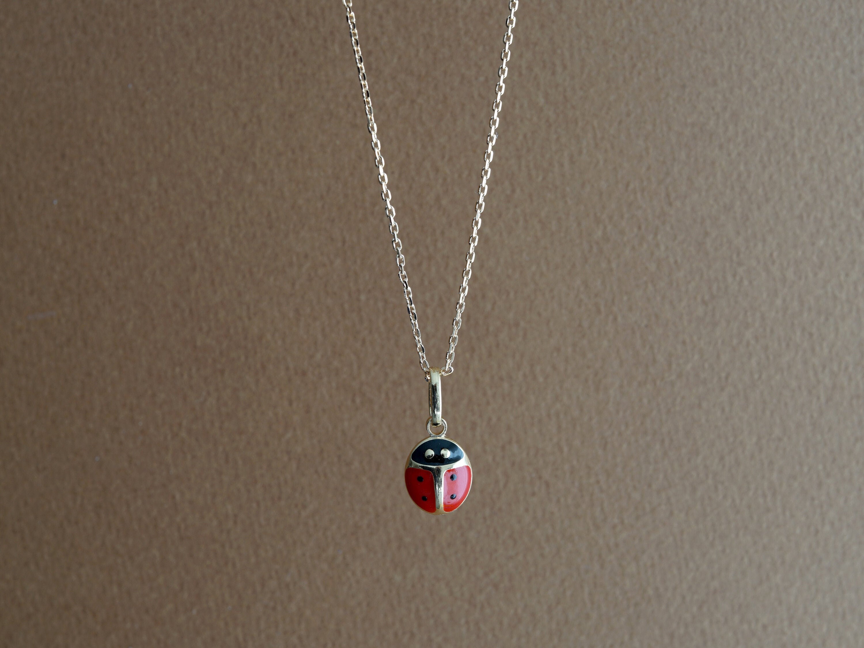 Ladybug Necklace With an 18K Gold Pendant - Etsy UK