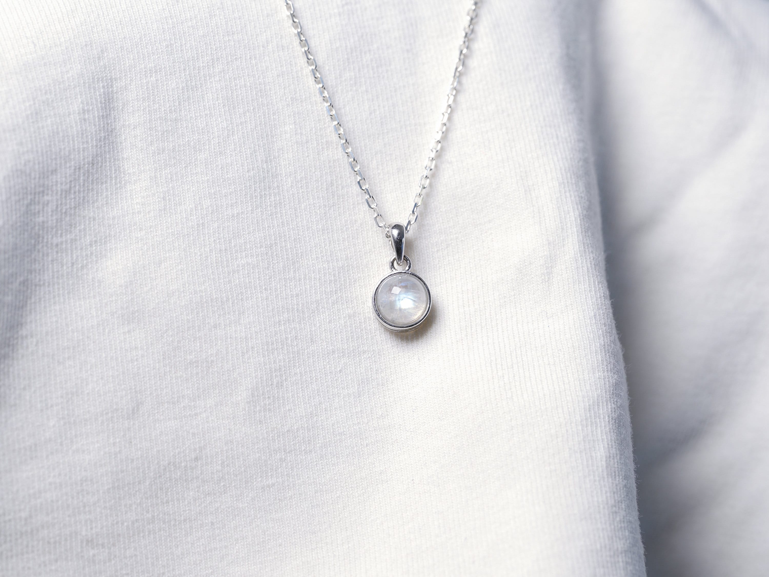 Natural rainbow or fire blue moonstone necklace. | Etsy